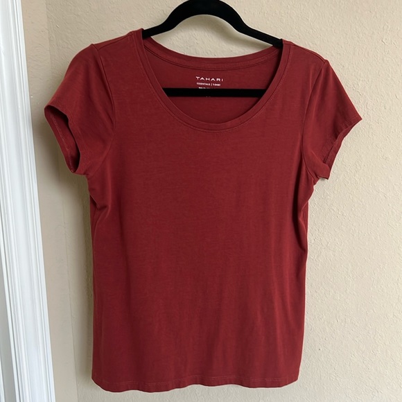 Tahari | Tops | Tahari Essential Tee Shirt Burnt Orange Color Sz Mlike New | Poshmark